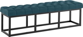 Lavice Amun látka černá konstrukce 150 cm – modrá