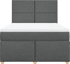 Box spring postel s matrací tmavě šedá 140x200 cm textil 3293597