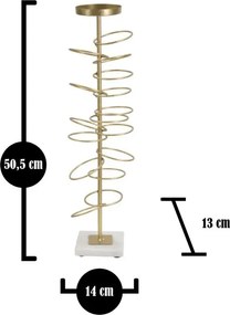 Kovový svícen Rings 50 cm zlatý/mramor