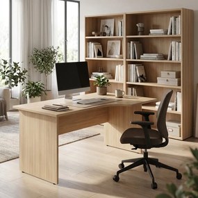 Ergonomický stůl Impress 160 x 90 cm, pravý, akát světlý