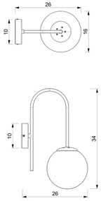 Nástěnná lampa CAMBRIDGE 1xE14/60W/230V černá/mosaz