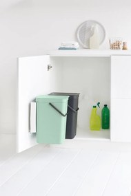 Brabantia Vestavný odpadkový koš Sort&Go 2x16 l - tmavě šedá/nefritově zelená