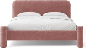 Růžová čalouněná dvoulůžková postel s roštem 140x200 cm Vera – Micadoni