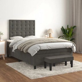 Box spring postel s matrací tmavě šedá 120 x 200 cm samet 3138074