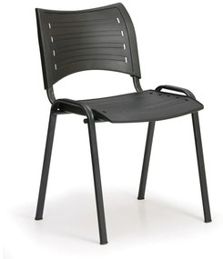 Plastová židle SMART - černé nohy, černá