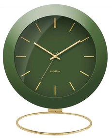 KARLSSON Budík Globe – zelený 9,5 × 10,5 × 7 cm