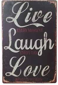 Cedule Live Laught Love - 30x20cm Plechová cedule