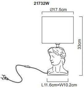 Globo 21732W - Stolní lampa HERMES 1xE14/40W/230V bílá