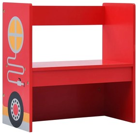 vidaXL 3dílná sada dětského stolu a židlí tvar hasičského auta dřevo