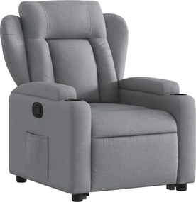 Zvedací polohovací křeslo světle šedé textil 3204482