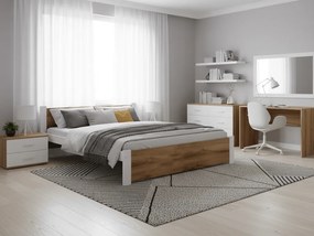 Postel IKAROS 180 x 200 cm, dub artisan/bílá Matrace: Matrace Coco Maxi 20 cm, Rošt: Bez roštu