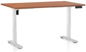 Výškově nastavitelný stůl OfficeTech B, 140 x 80 cm - bílá podnož Barva: Třešeň