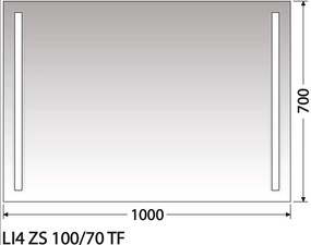 INTEDOOR zrcadlo s LED osvětlením LI4 ZS 100/70 TF