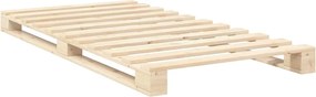 Rám postele s čelem 100 x 200 cm masivní borové dřevo 3281551