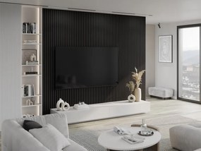 Mexen Lam-F, akustické stěnové lamely 275 × 30 cm, plstěný podklad 8 mm, technická dýha, eben černý, S105-275307-3015-023