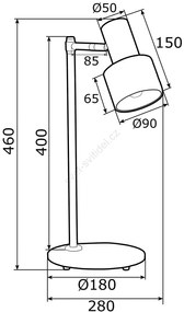 Argon Argon 4257 - Stolní lampa DORIA 1xE27/15W/230V černá/mosaz AR4257