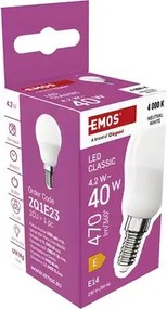 EMOS LED žárovka Mini Globe E14 4,2W / Žárovka / náhrada za 40W / neut