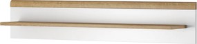 PSK Nástěnná police PORO, Dub Riviera/Bílá 107 cm