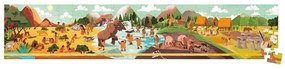 Janod Panoramatické puzzle v kufříku Prehistorické 100 ks