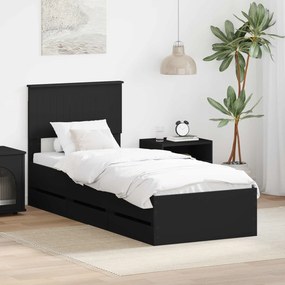 Rám postele se zásuvkou Černá 75 x 190 cm Inženýrské dřevo 3410757