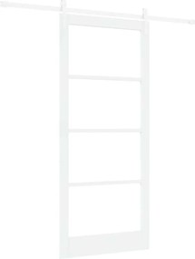 Posuvné dveře 93 x 211 cm Masivní borové dřevo a sklo Bílá 3332430