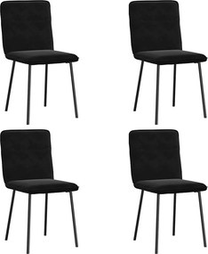 Jídelní židle 4 ks černé samet 3315315