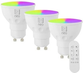 Immax neo lite sada 3x smart led žárovka gu10 6w rgb+cct, stmívatelná, wifi, beacon, do 07724cdo