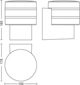 PH 17404/47/P0 Hue White Venkovní nástěnné svítidlo Philips Tuar 17404/47/P0 nerez, 2700K - PHILIPS HUE (915005561501)