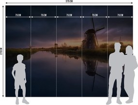 Fototapeta na míru Větrné Mlýny Kinderdijk-Elshout | Vliesová fototapeta na zed' | DFTNXXL3022