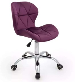 LuxuryForm DESIGN Otočná židle LIVIO VELUR na stříbrné podstavě s kolečky - fuchsie