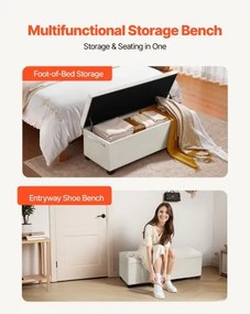 Úložný taburet VEVOR, 1060 × 360 × 240 mm – 1100 × 400 × 400 mm