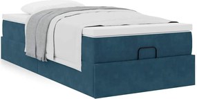 Osmanský rám postele s matrací tmavě modrá 80x200cm samet 3311151