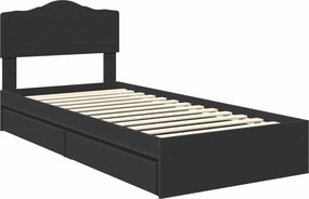 Postel s úložným prostorem Černá 90 x 190 cm Kompozitní dřevo 3413139