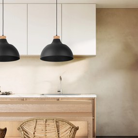 TK Lighting Černý závěsný lustr Cap pro žárovku E27 TK2071