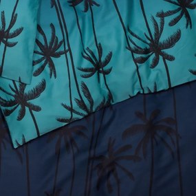 SCANquilt povlečení SATÉN DESIGN night palms modrá 140 x 200/70 x 90 cm