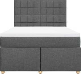Box spring postel s matrací tmavě šedá 160x200 cm textil 3293632
