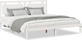 Prodloužený rám postele bez matrace bílý 200 x 220 cm masiv 3309208