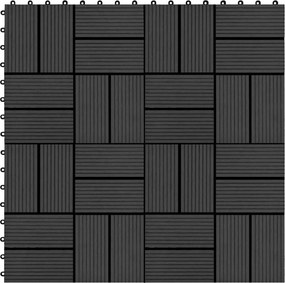 vidaXL 22 ks terasové dlaždice 30 x 30 cm 2 m² WPC [277807] Barva: Černá