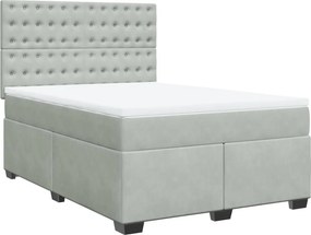 Box spring postel s matrací světle šedá 160x200 cm samet 3293266
