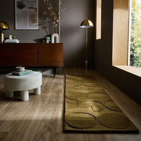 Tmavě zelený ručně tkaný vlněný běhoun 60x230 cm Gigi – Flair Rugs