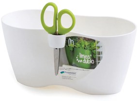 Prosperplast Květináč s nůžkami LIMES DUBLO bílý 25cm