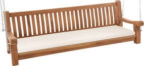Houpací lavice Joyce s sedací polštář 200 cm + teak – krémová