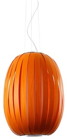 Jednoduché dřevěné svěšené svítidlo ve tvaru exotického lusku Pod  Jednoduché dřevěné svěšené svítidlo ve tvaru exotického lusku Pod Dekor: Oranžový