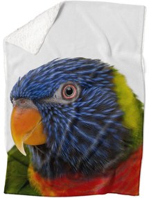 Deka Barevný papoušek (Rozměr : 150 x 120 cm, Podšití beránkem: ANO)