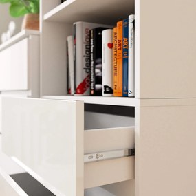 Knihovna Star 60 cm bílý mat/bílý lesk