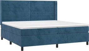 Box spring postel s matrací tmavě modrá 200x200 cm samet 3132763