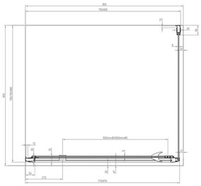 Ravak Pivot Boční pevná stěna Transparent 80 cm, černá PPS-80 90G40300Z1