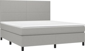 Box spring postel s matrací světle šedá 180 x 200 cm textil 3141633