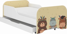 Wooden Toys Dětská postel MIKI 160x80 INDIÁNI SFARI