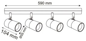 Zuma Line 2204BD-4-BK - Bodové svítidlo FORI 4xGU10/50W/230V černá/zlatá